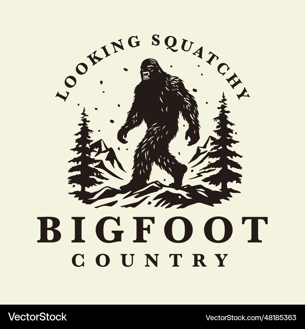 Bigfoot country logo icon Royalty Free Vector Image