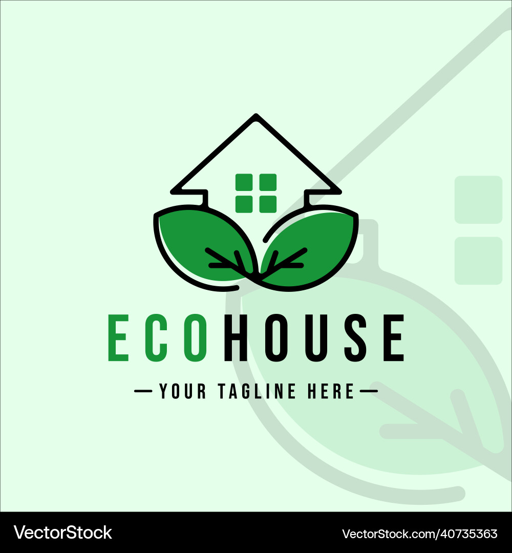 Eco house logo template icon graphic design Vector Image