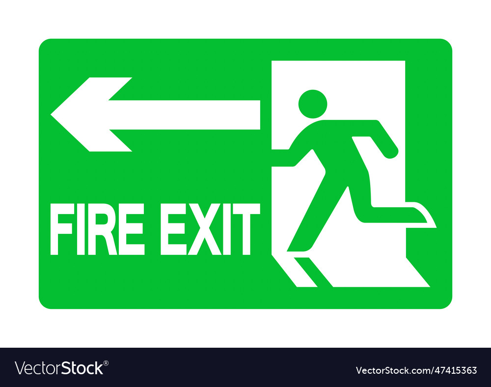 Exit emergency green sign isolate on white Vector Image Exit emergency green sign isolate on white Vector Image