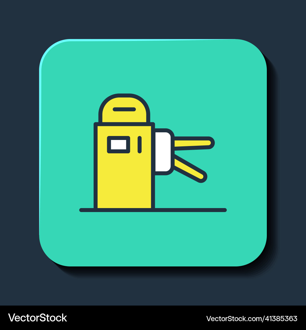 Filled outline turnstile icon isolated on blue Vector Image