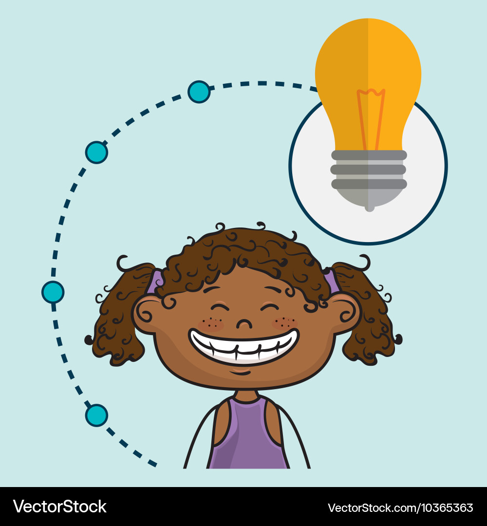 Girl cartoon idea icon Royalty Free Vector Image
