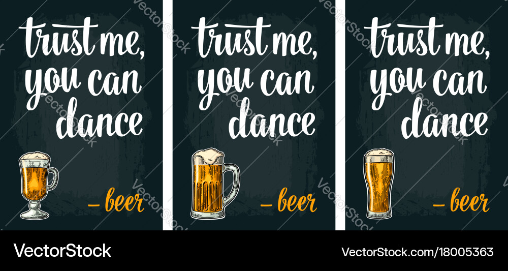 Glass beer vintage engraving poster Royalty Free Vector
