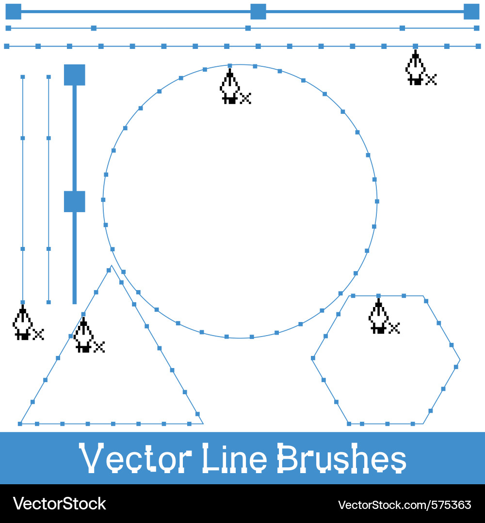 Line Brush Collection Royalty Free Vector Image