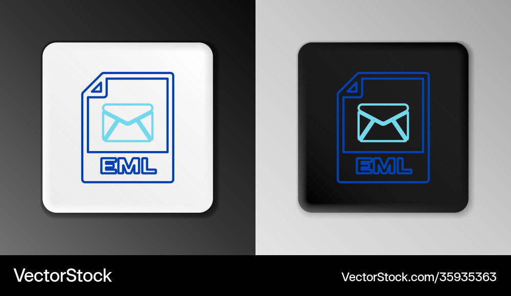 Line eml file document download eml button icon Vector Image
