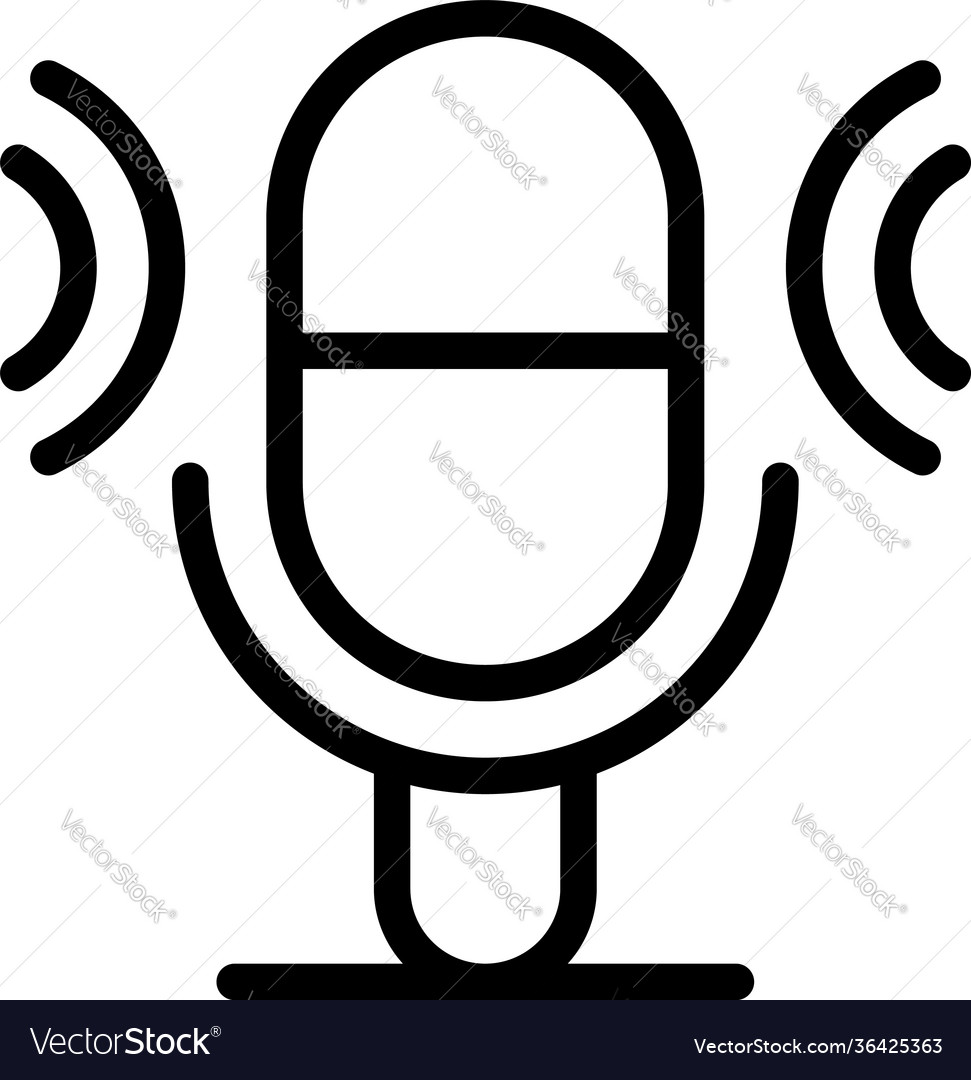 Mic voice recorder icon outline style Royalty Free Vector