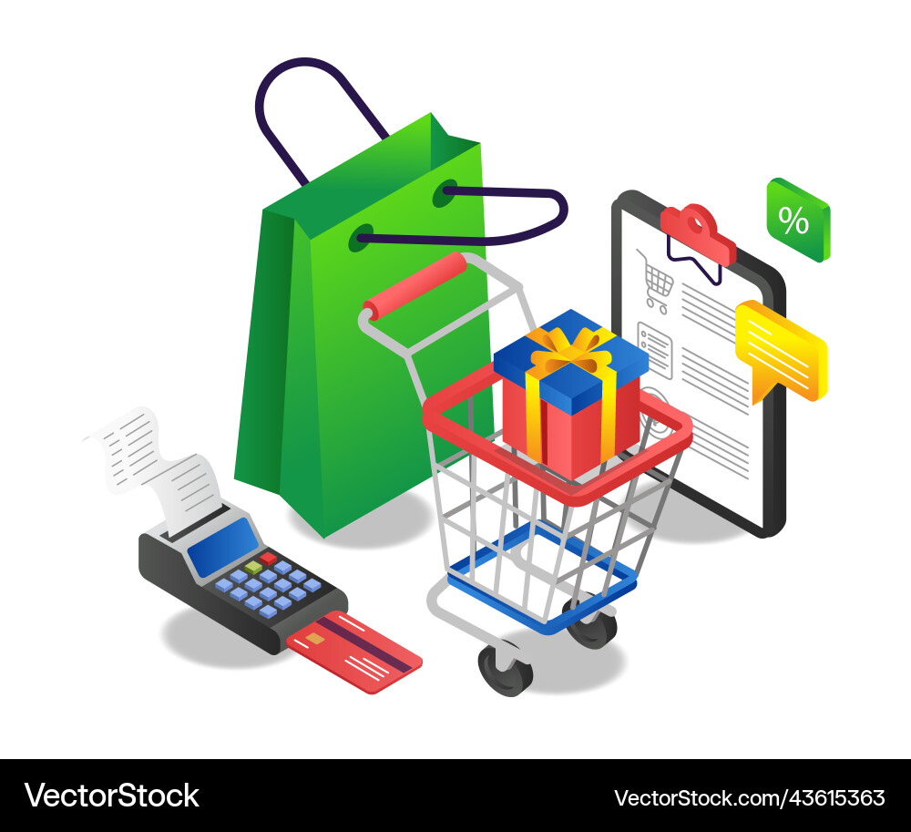 Online shopping cart Royalty Free Vector Image