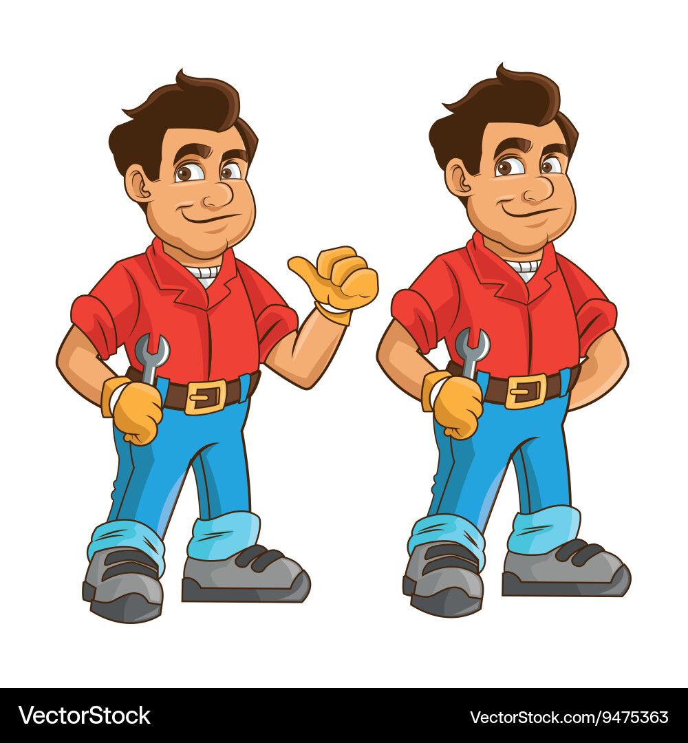 Plumbing service plumber cartoon design Royalty Free Vector