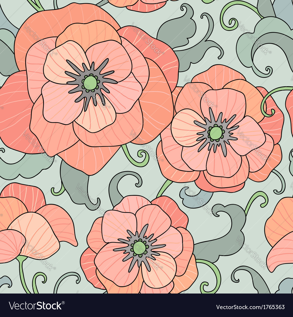 Poppy pattern Royalty Free Vector Image - VectorStock