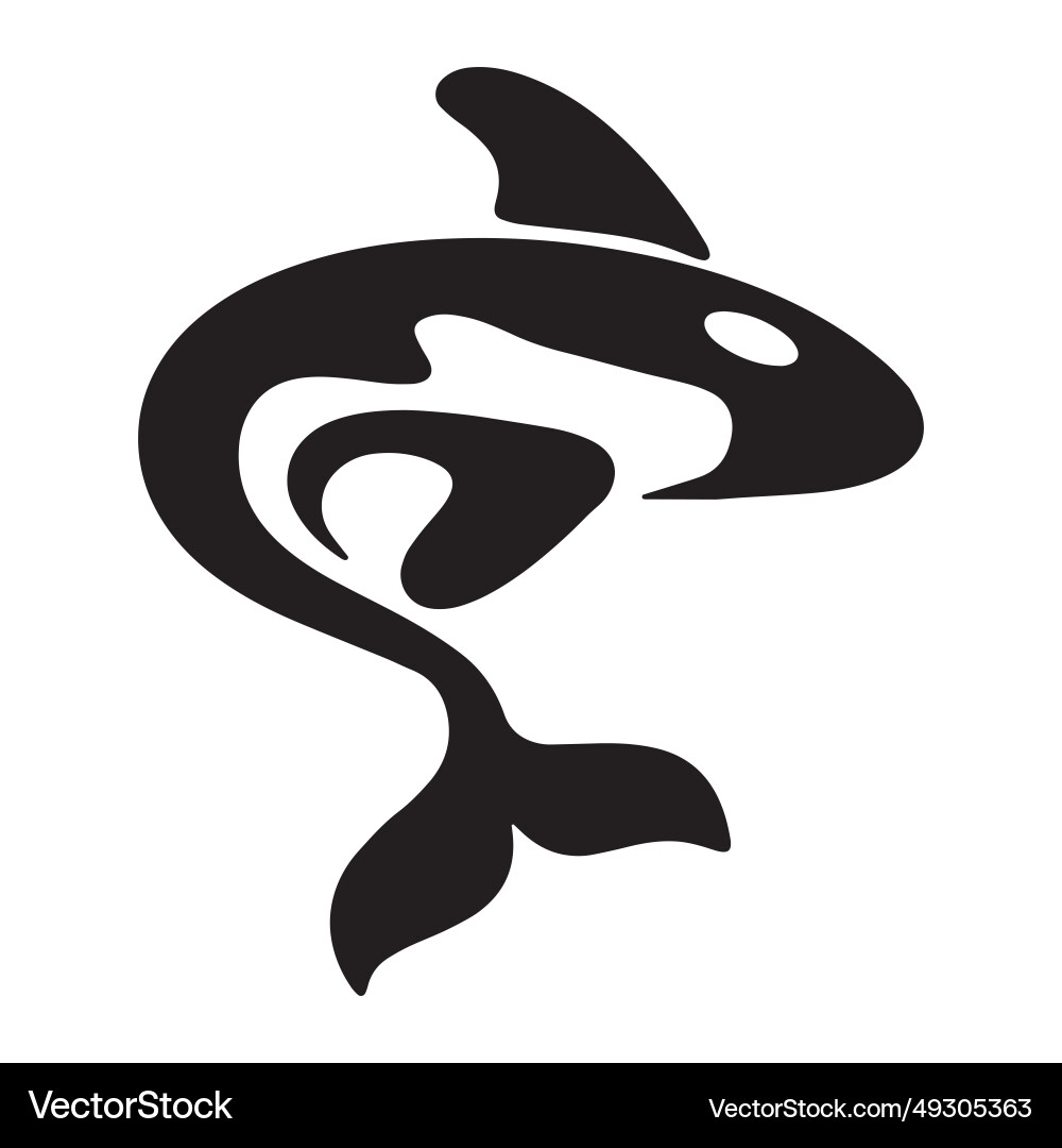 Simple black orca whale animal template logo Vector Image