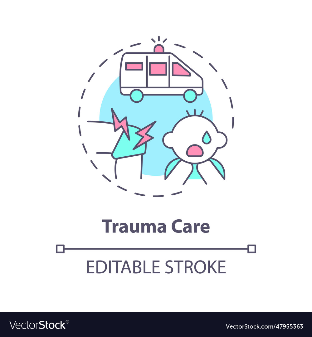 Trauma care concept icon Royalty Free Vector Image