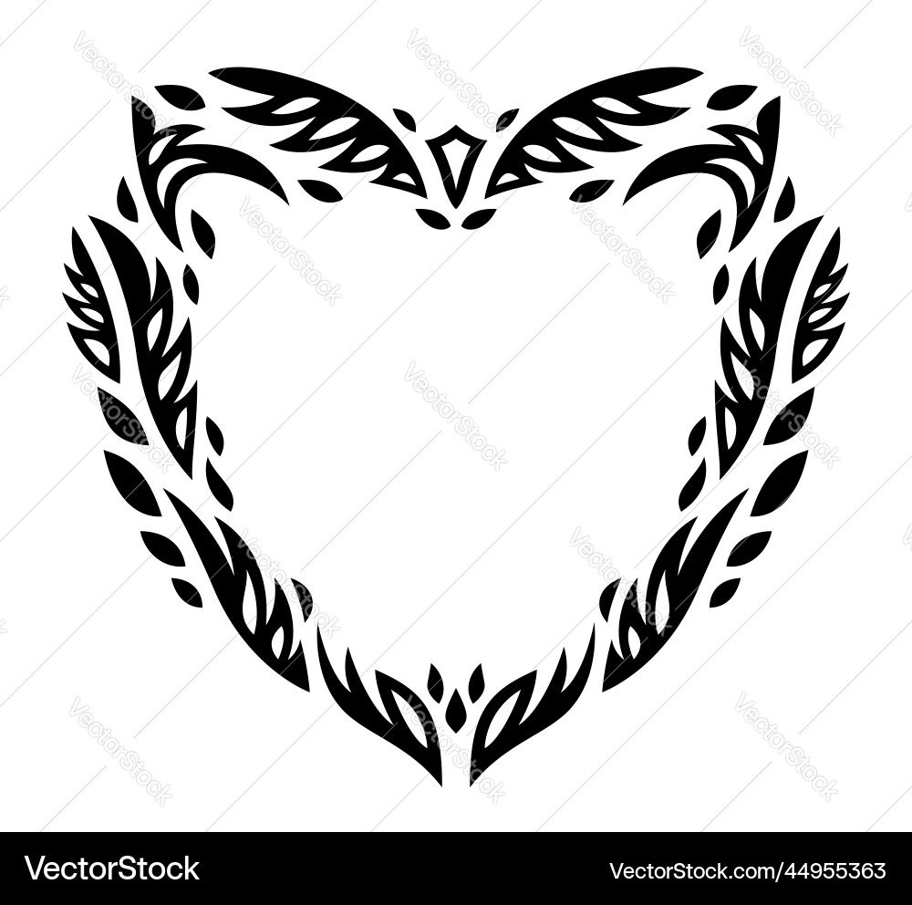 Tribal tattoo art with heart shape frame Vector Image