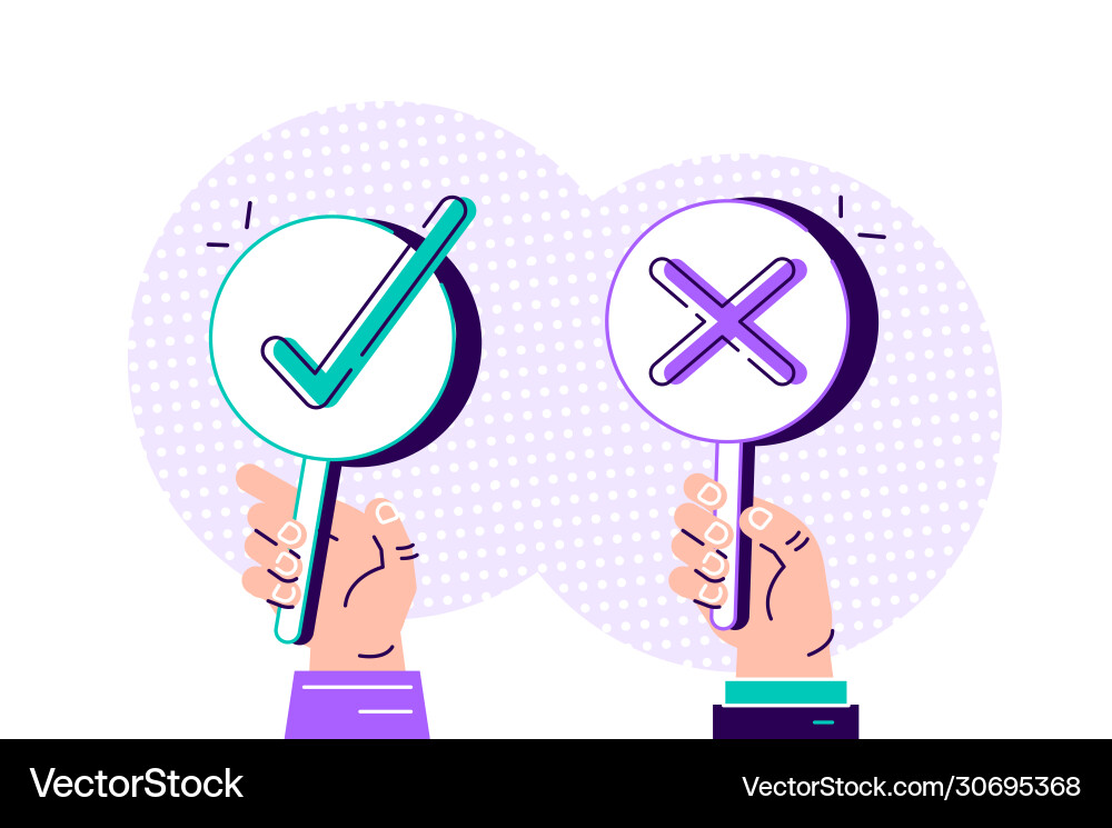 Cartoon modern yes no banner Royalty Free Vector Image