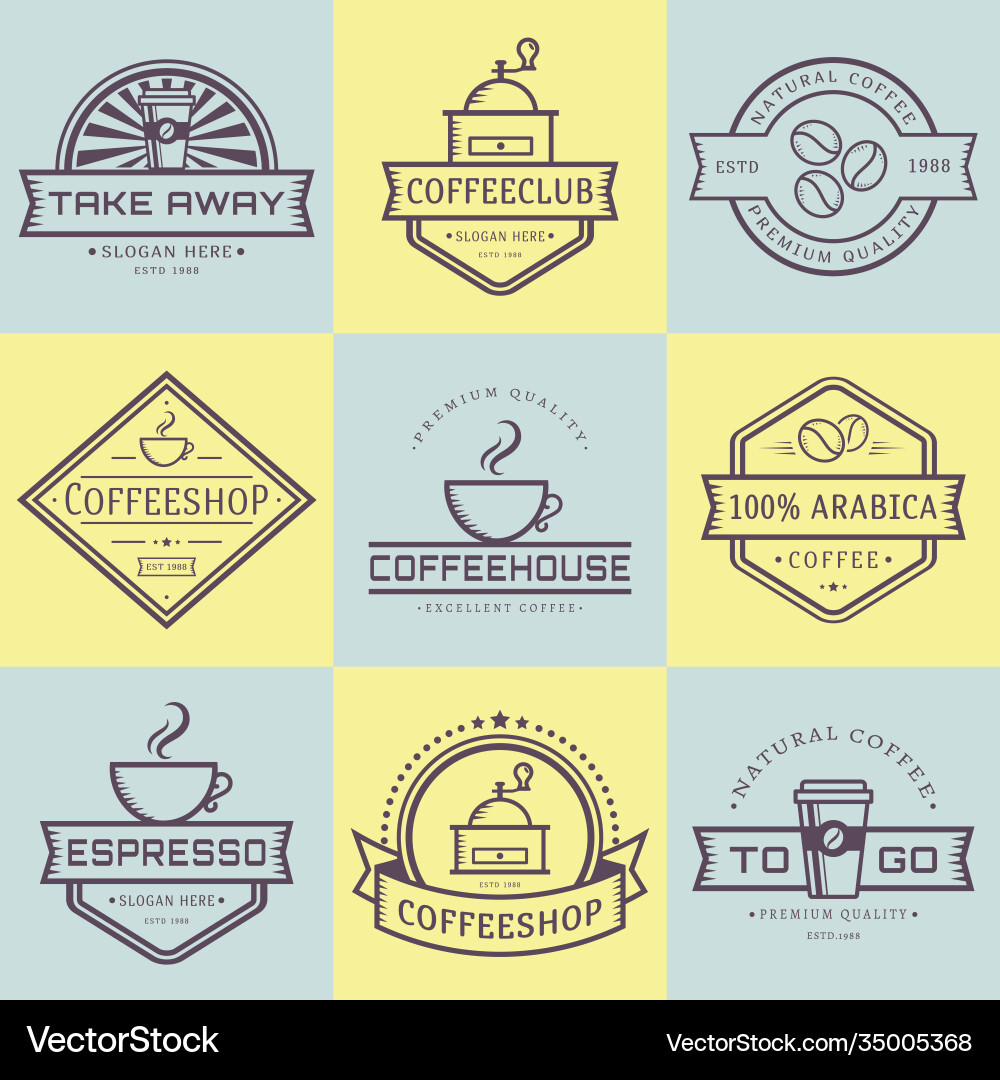 Coffee logos Royalty Free Vector Image - VectorStock