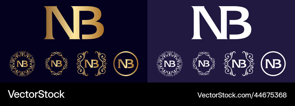 Corporate brand logo nb design Royalty Free Vector Image