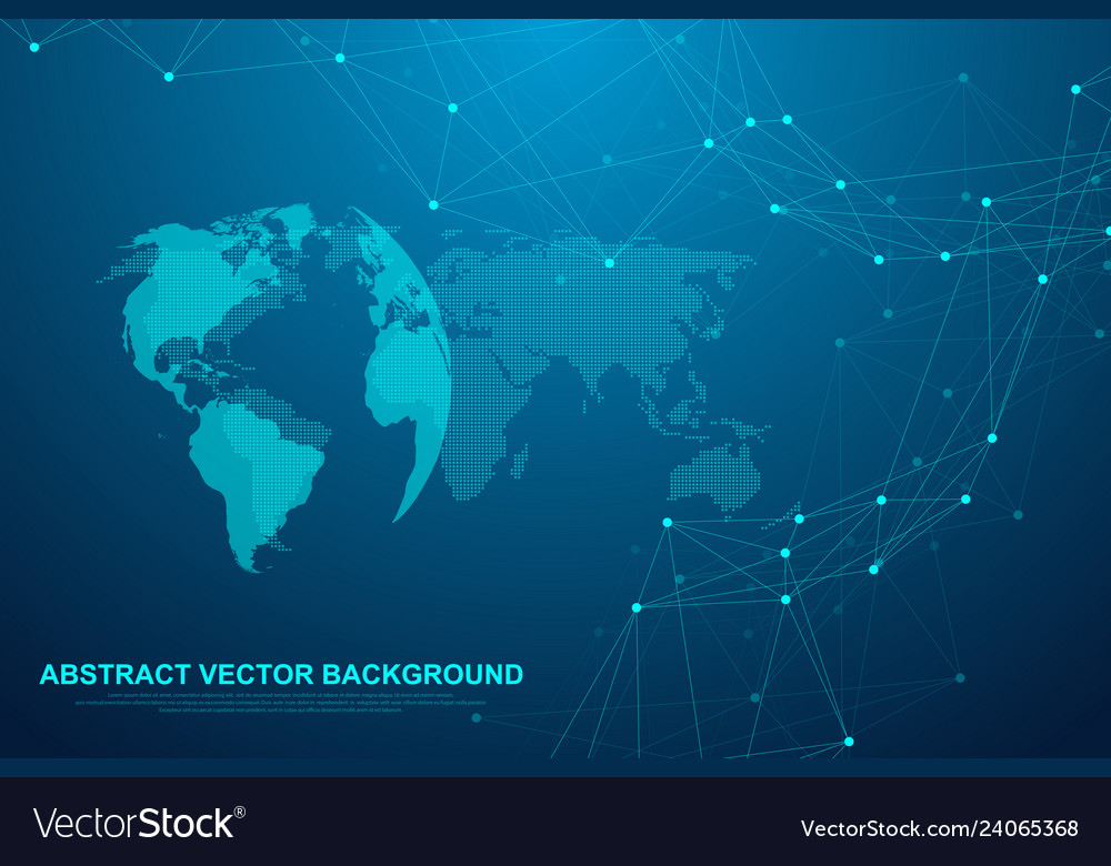 Global Structure Networking And Data Connection Vector Image
