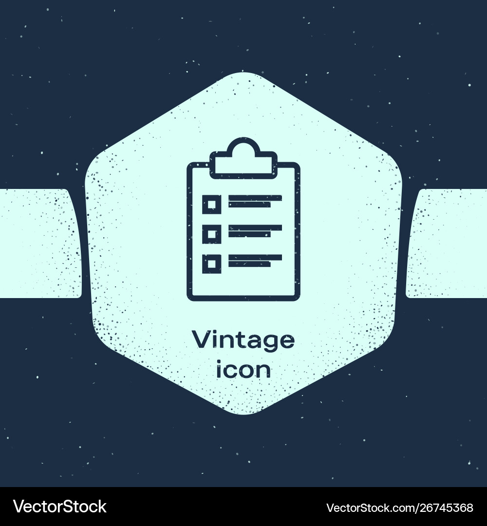Grunge line clipboard with checklist icon isolated