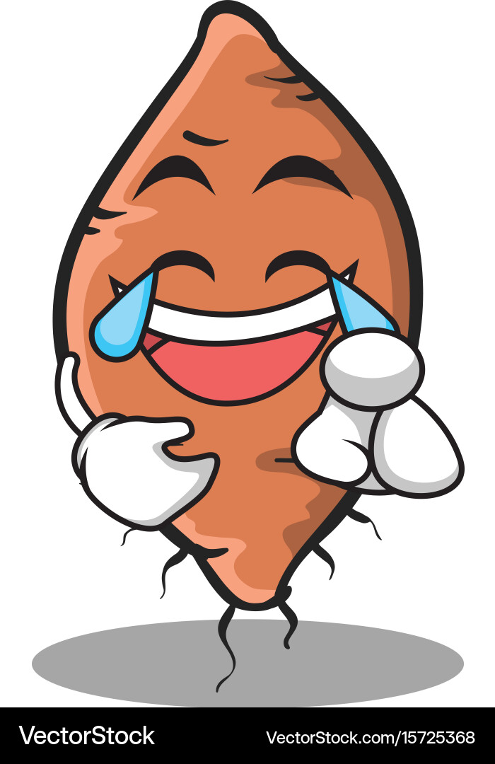 Joy face yam character cartoon style Royalty Free Vector