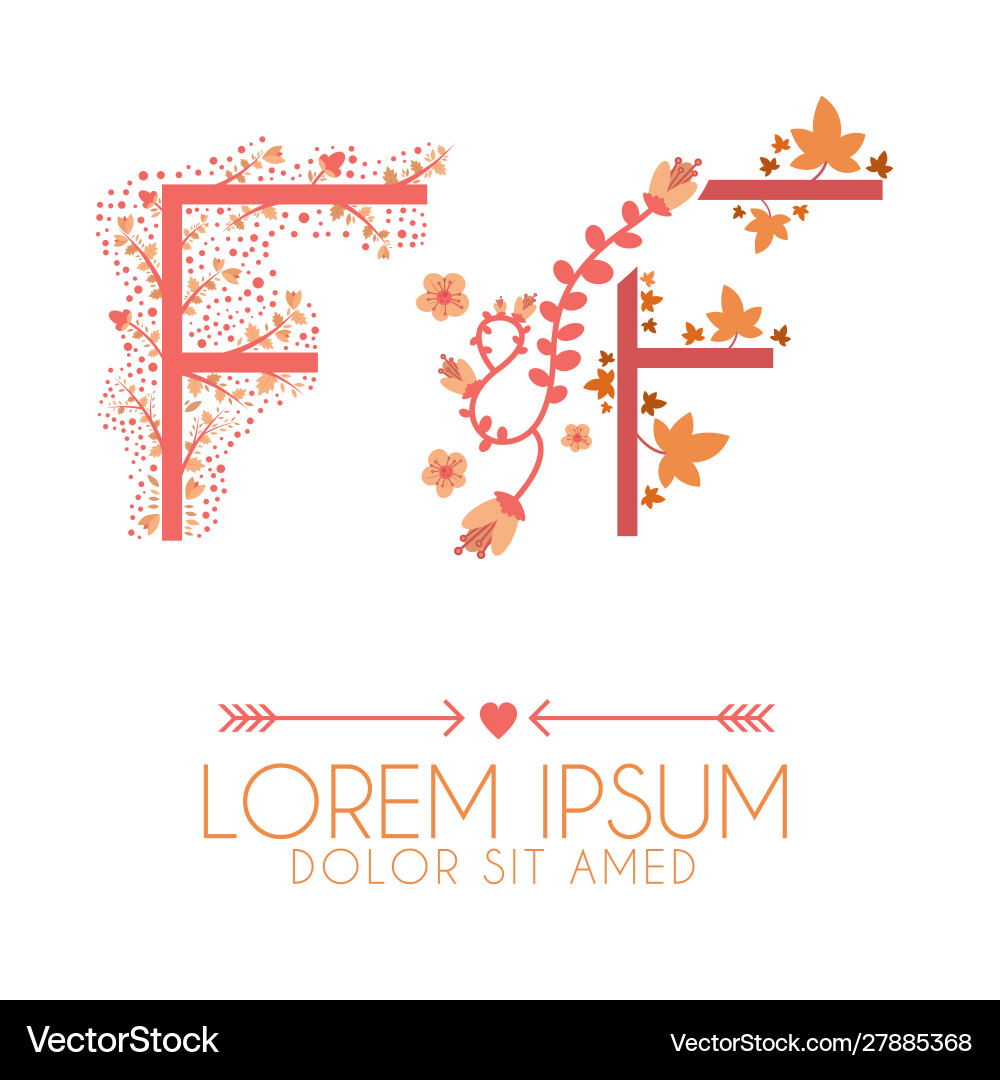 Letter f and logo wedding Royalty Free Vector Image
