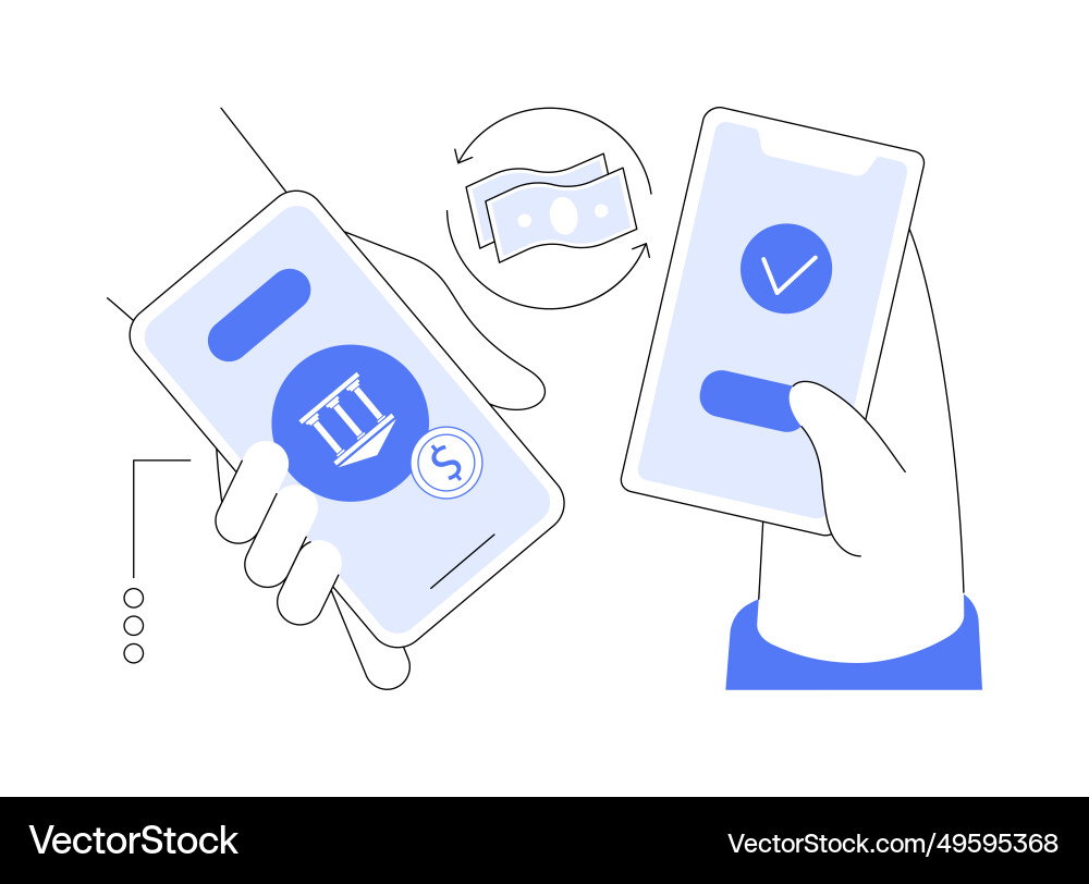 Money transfer isolated cartoon Royalty Free Vector Image