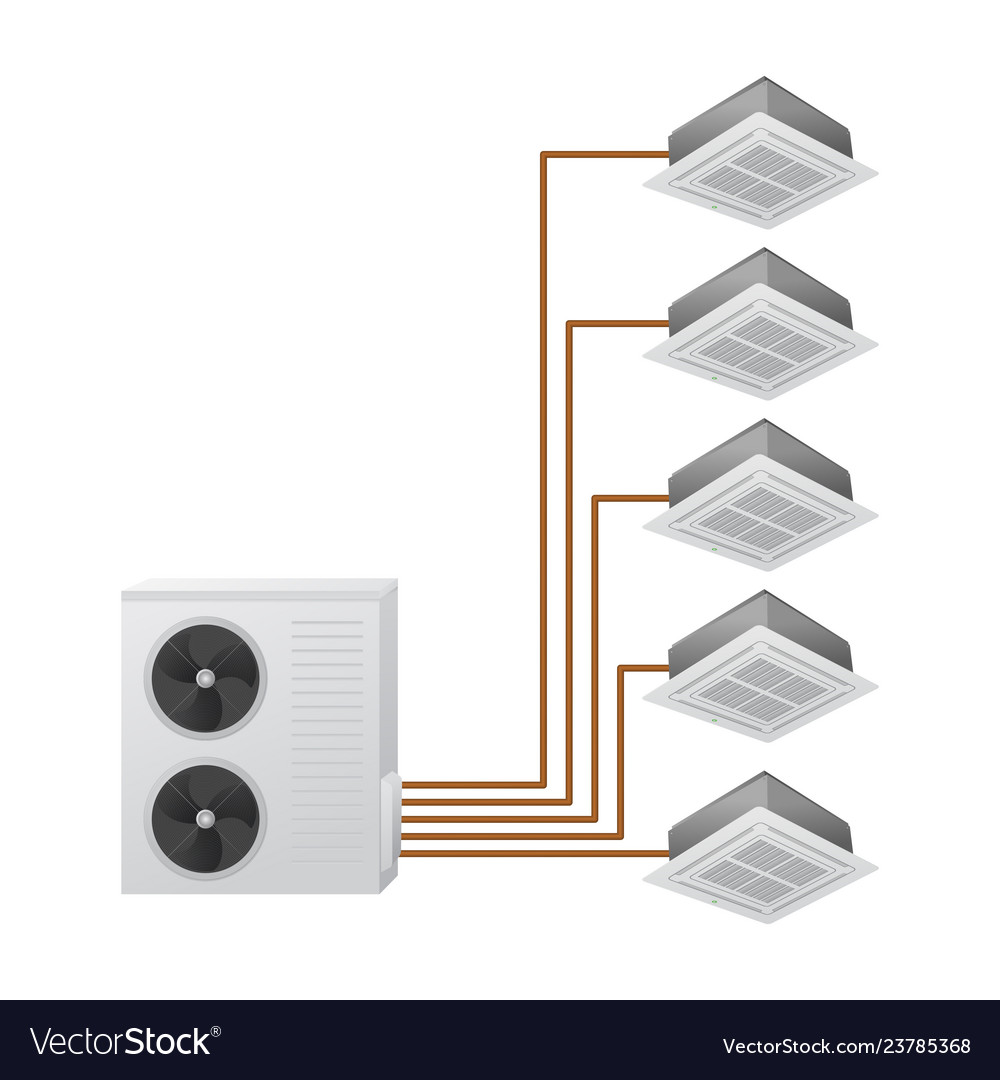Multi split air conditioning system Royalty Free Vector