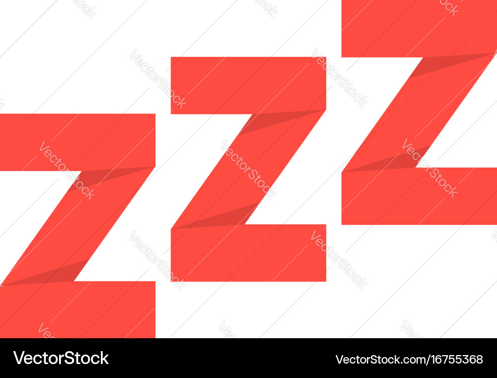 Red paper made snoring sign Royalty Free Vector Image