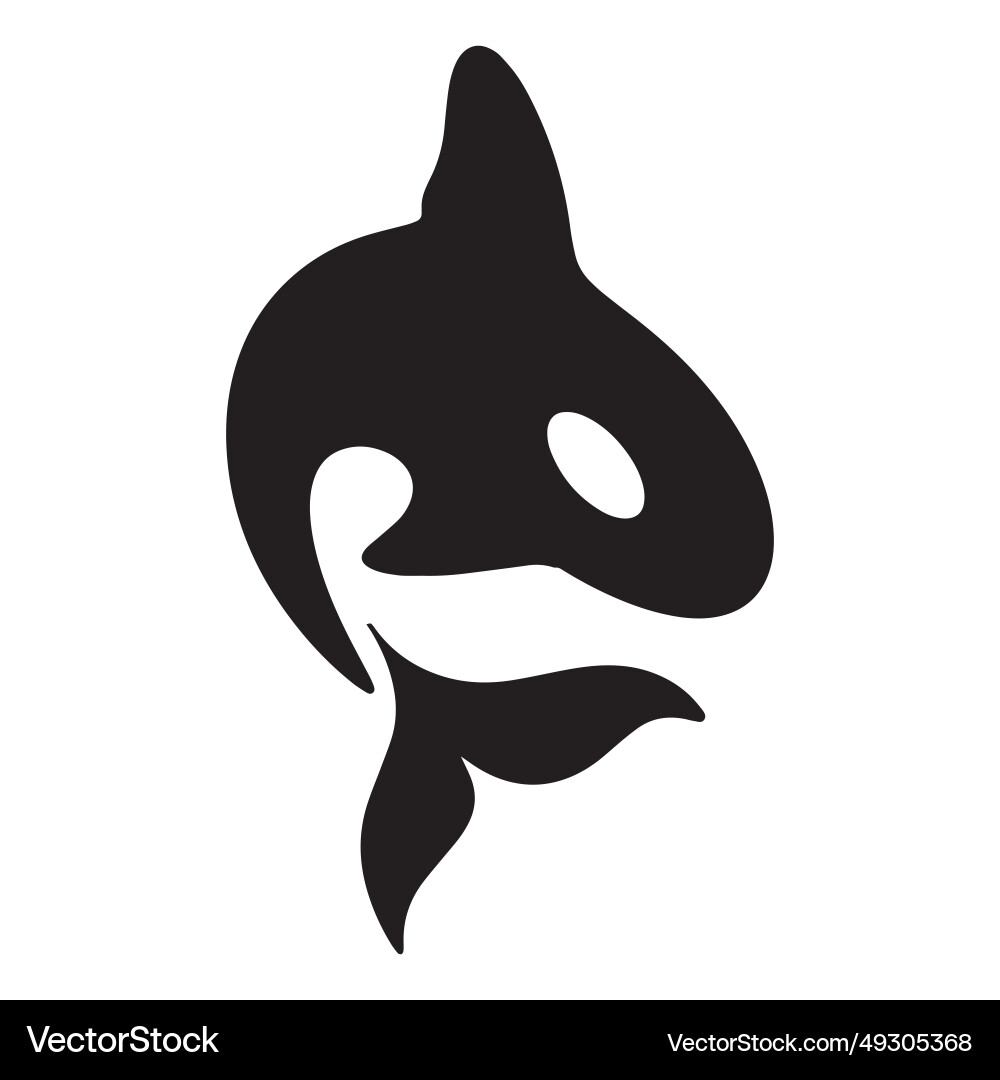 Simple black orca whale animal template logo Vector Image