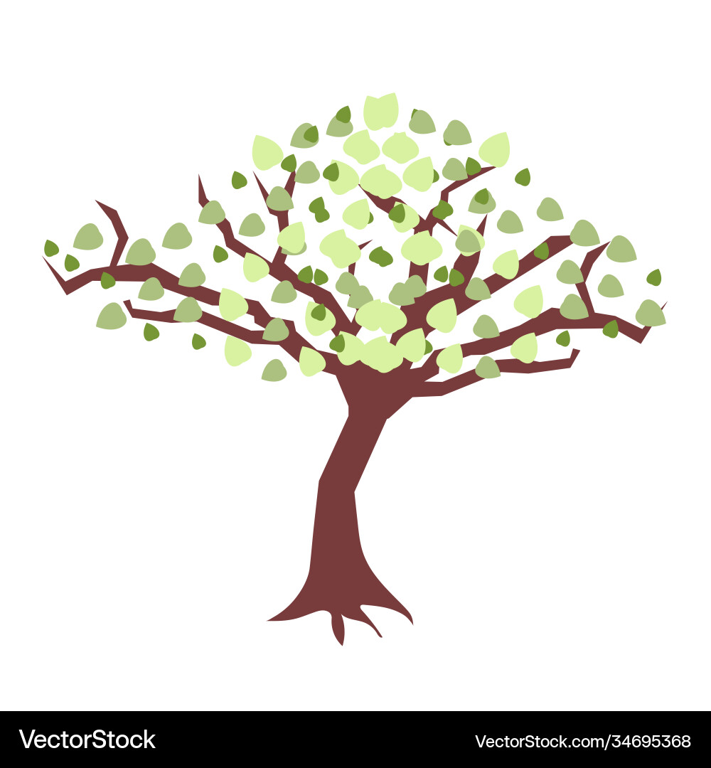 Simple tree with green and light green colors Vector Image