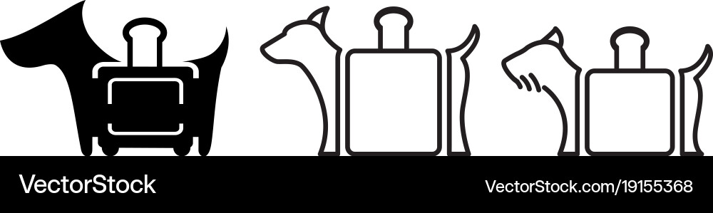 Slimple shape of dog compound with baggage Vector Image