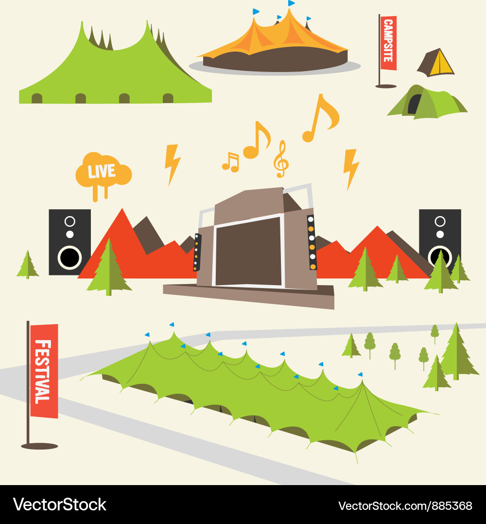 Summer music festival graphics Royalty Free Vector Image