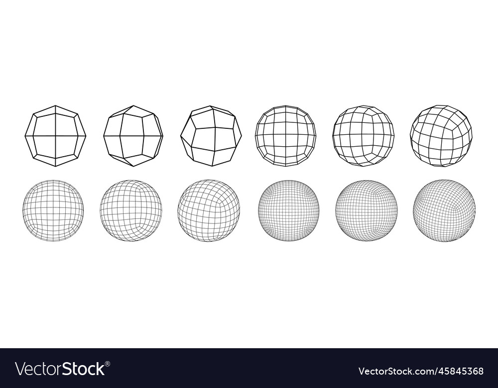 Wireframe sphere with different structure Vector Image