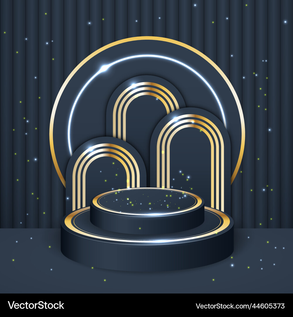 3d abstract studio room with pedestal podium Vector Image