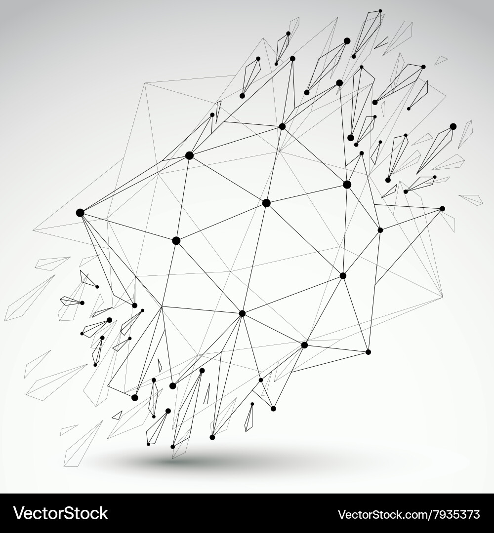 Abstract 3d faceted transparent figure Royalty Free Vector