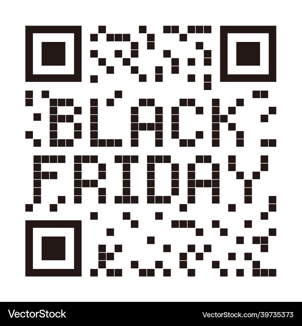 Black friday qr code with logo Royalty Free Vector Image