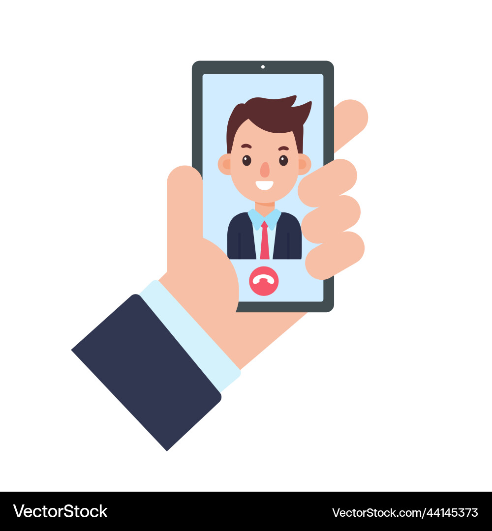 Businessman on computer screen online meeting Vector Image