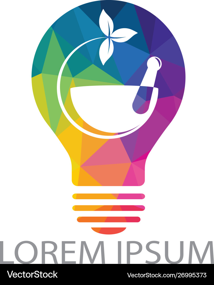 Creative light bulb pharmacy medical logo design Vector Image