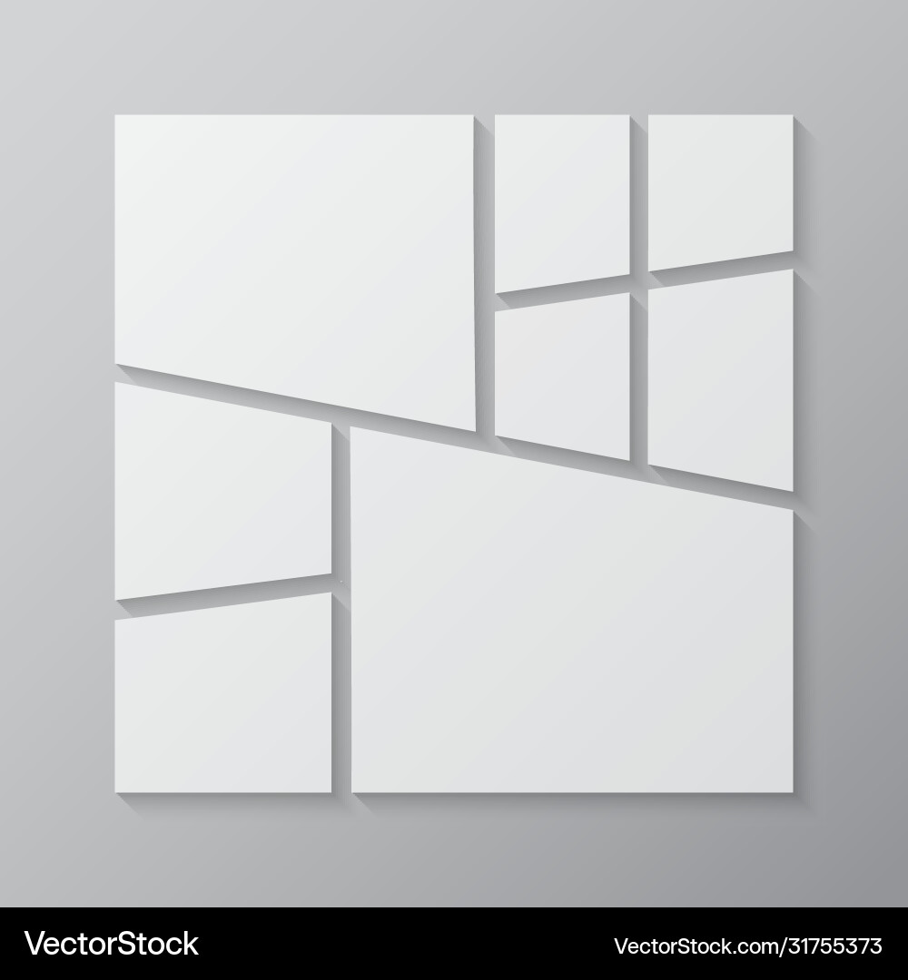 Empty collage board eight images photo Royalty Free Vector