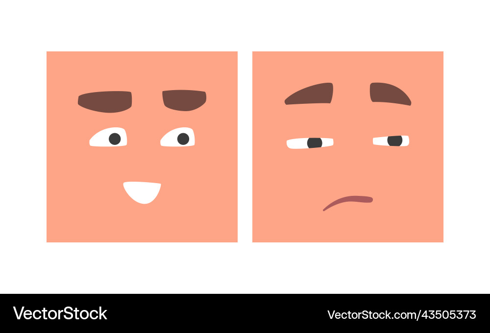 Face expression and emotion with eyebrow and mouth