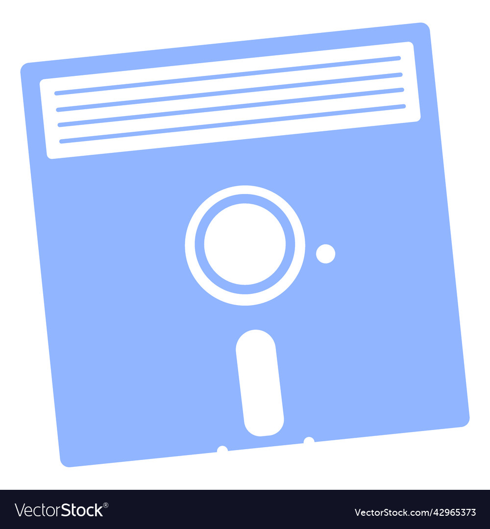 Floppy Disk Retro Simple Cut Out Royalty Free Vector Image