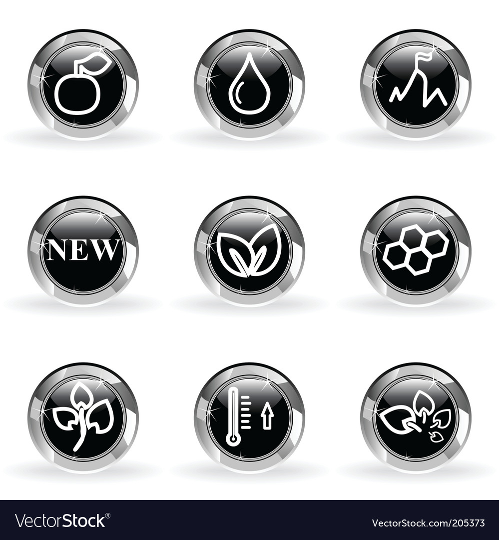 Glossy icon set Royalty Free Vector Image - VectorStock