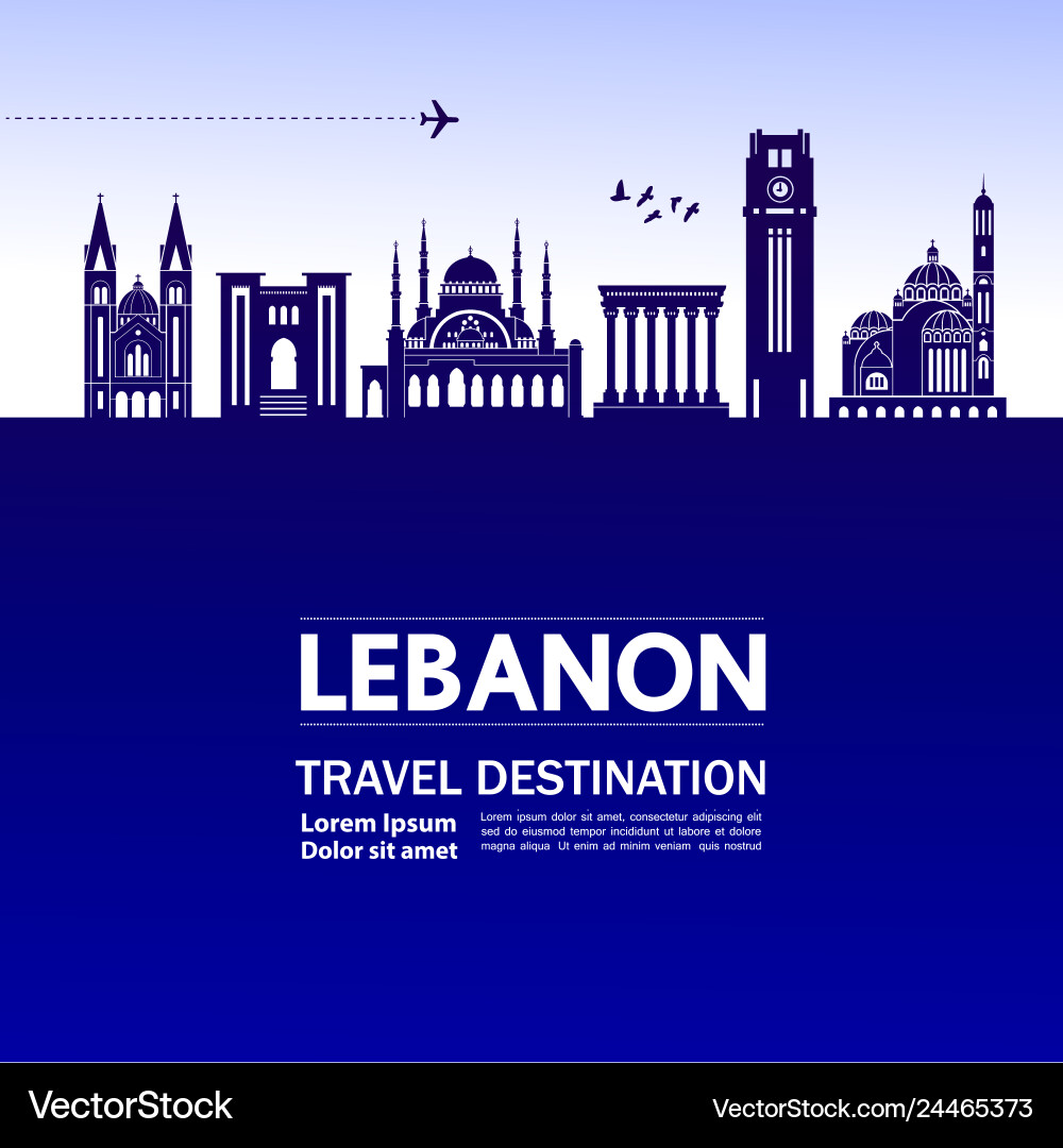 Lebanon travel destination Royalty Free Vector Image