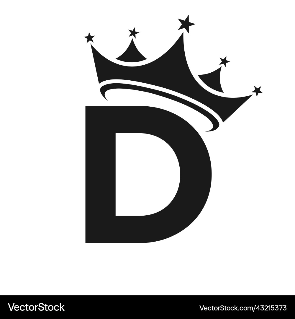 Letter d crown logo crown logo on d Royalty Free Vector