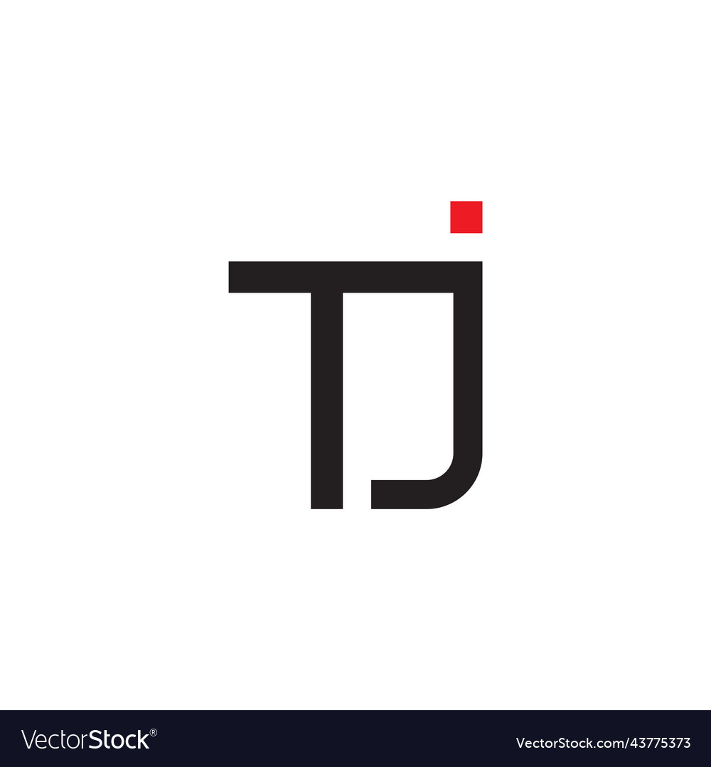 Letter tj simple geometric line logo Royalty Free Vector