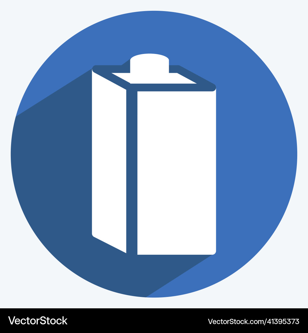 Milk box icon in trendy long shadow style Vector Image