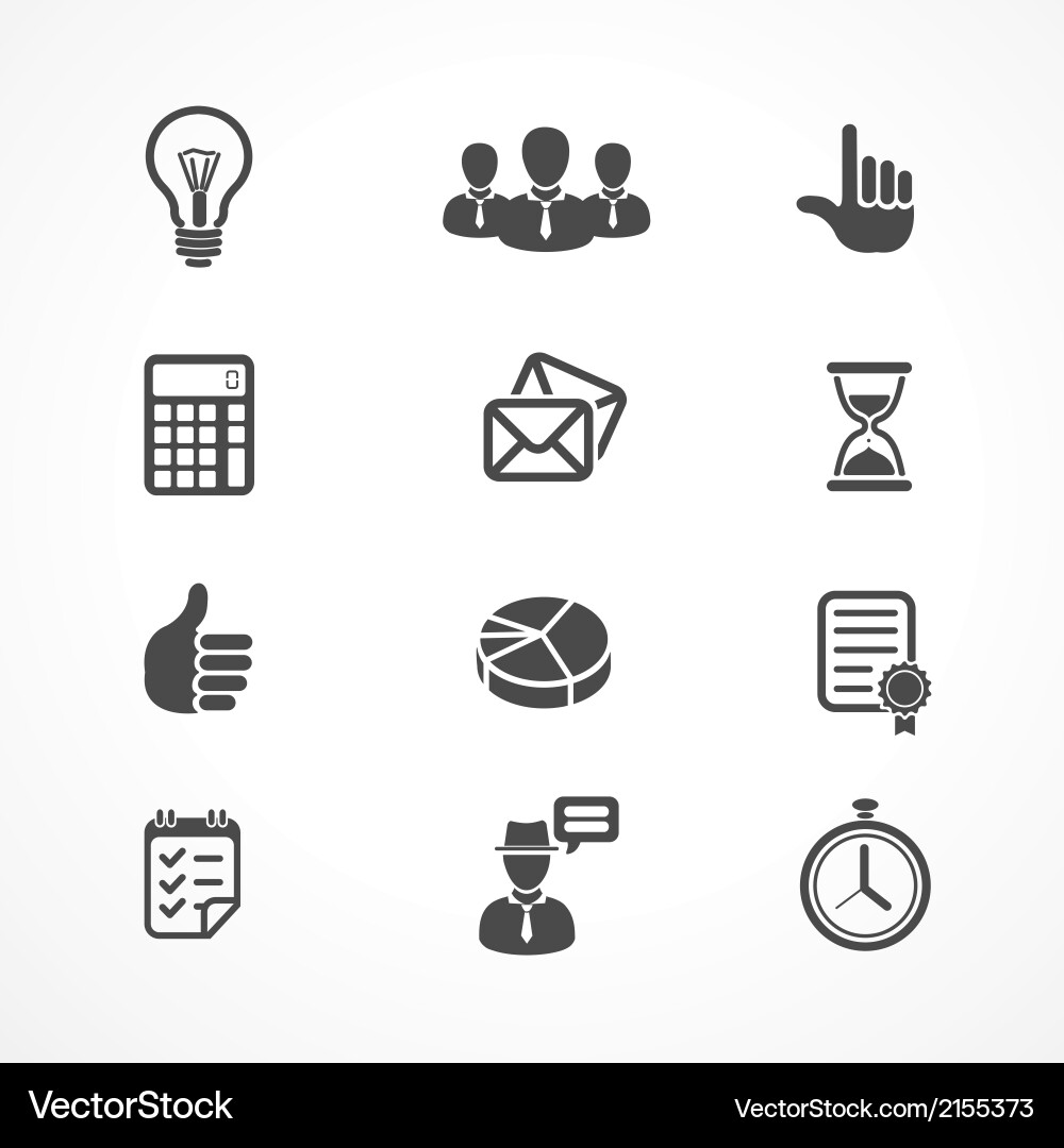 Office and business icons set Royalty Free Vector Image