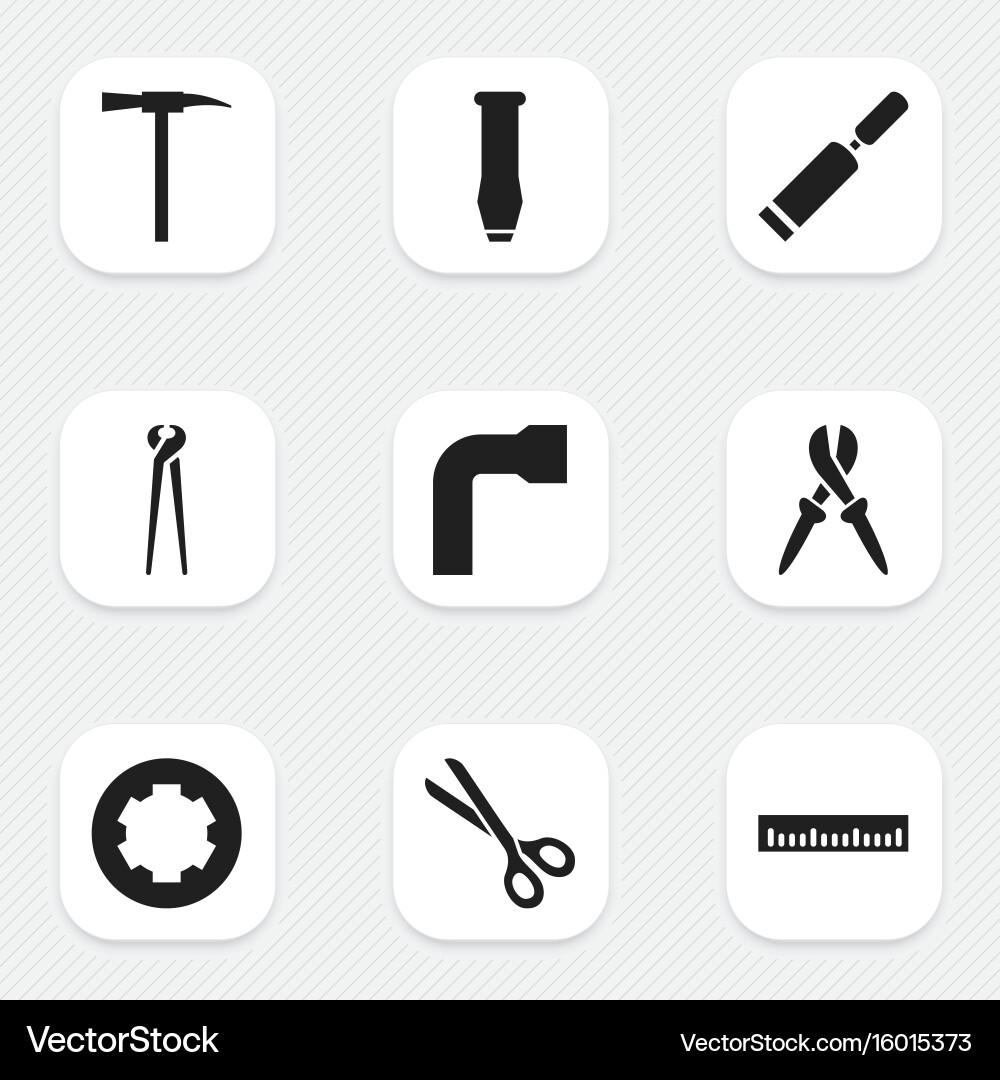 Set of 9 editable tools icons includes symbols Vector Image