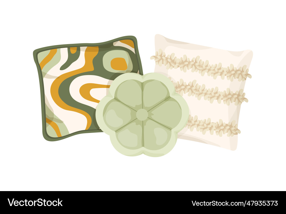 Set of decorative cushions Royalty Free Vector Image