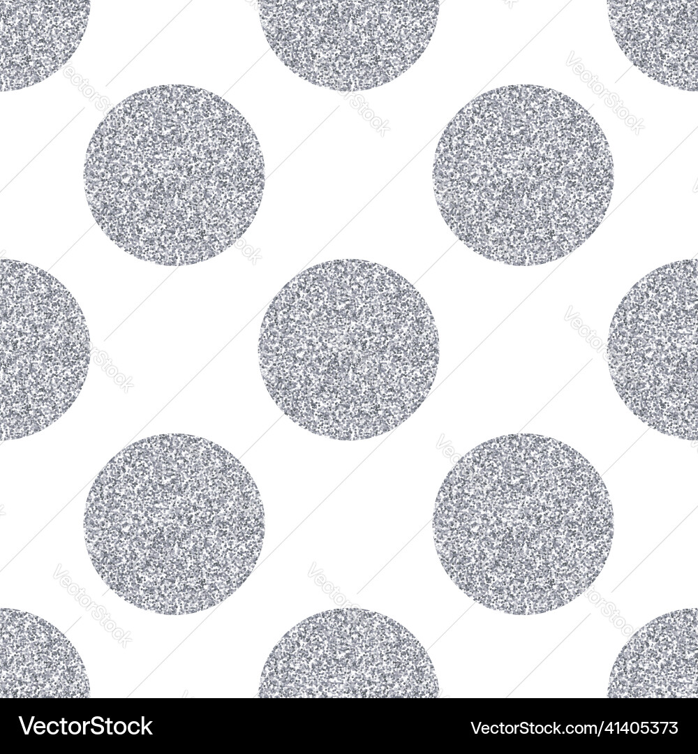 Silver glitter polka dot texture seamless pattern Vector Image