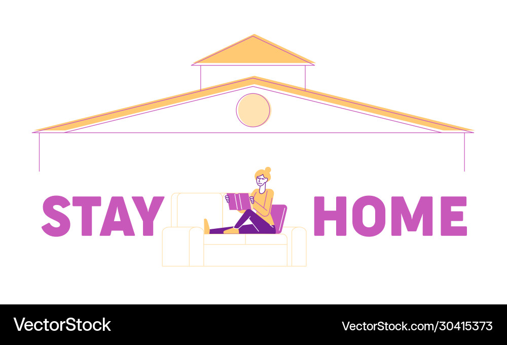 Stay home self isolation for coronavirus Vector Image