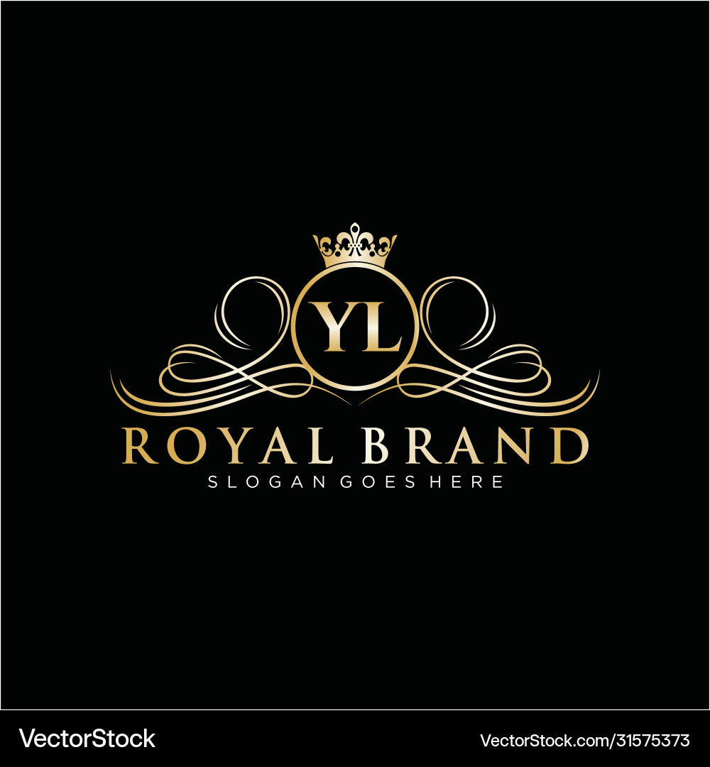 Yl letter initial luxurious brand logo template Vector Image