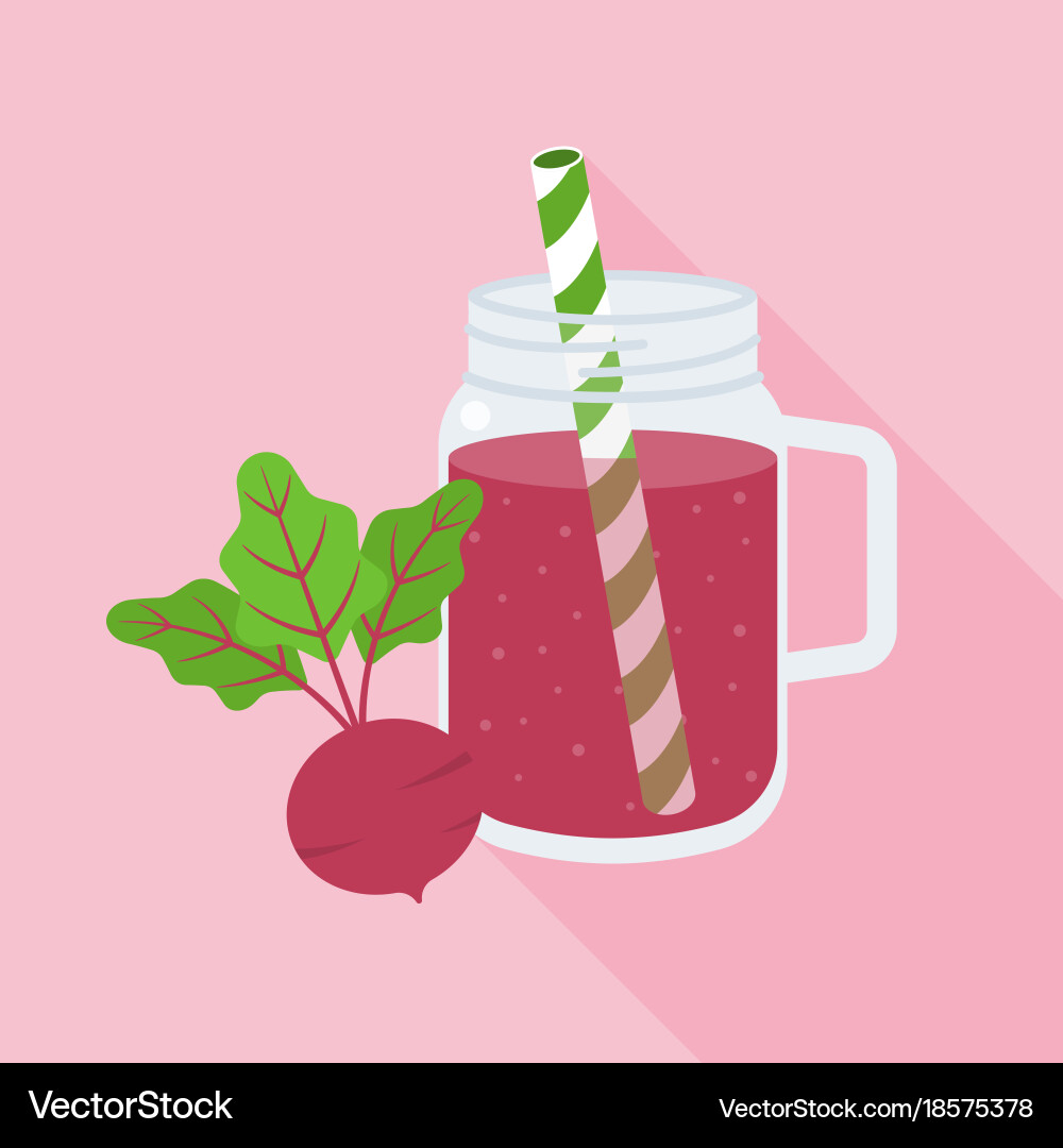 Beetroot juice in mason jar glass Royalty Free Vector Image